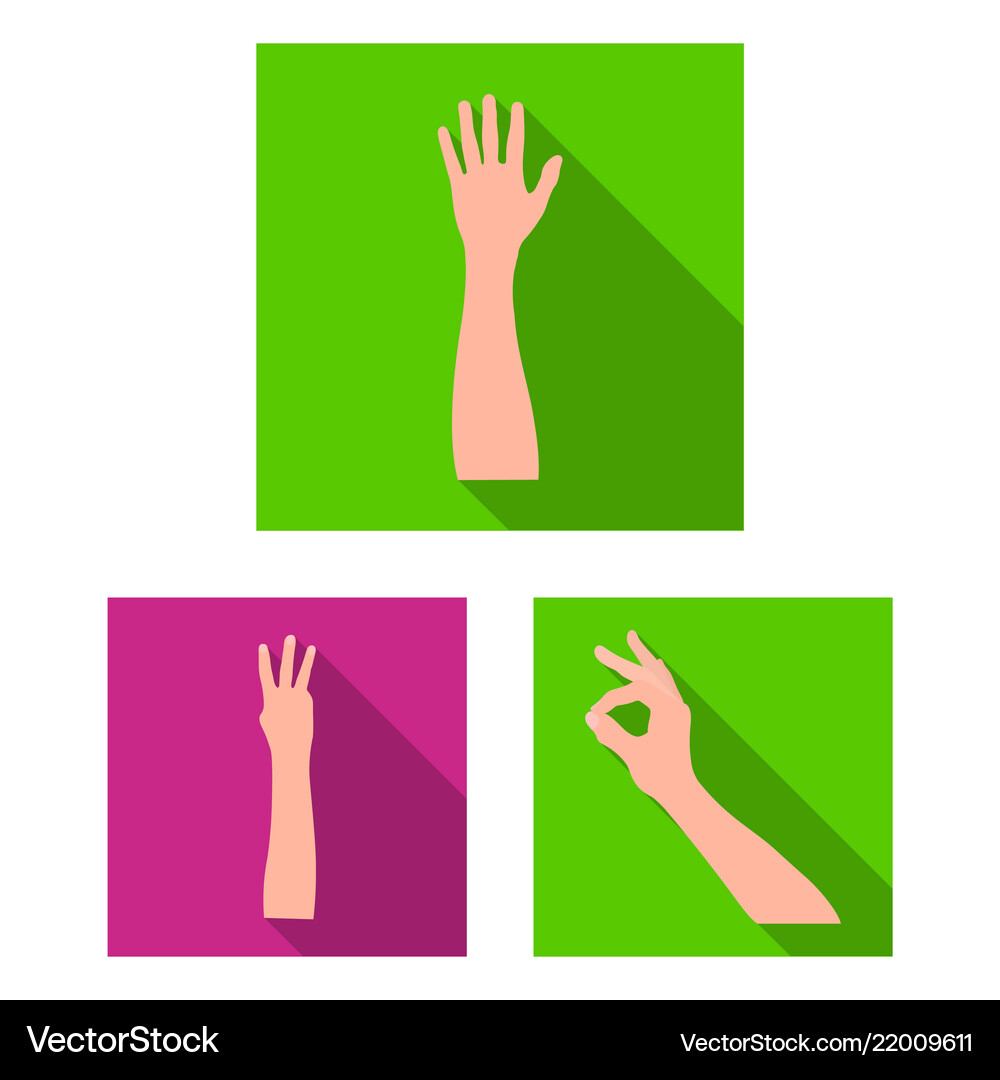 Gestures and their meaning flat icons in set Vector Image