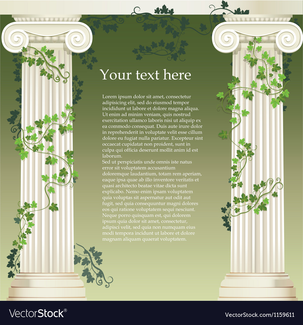 Ionic columns Royalty Free Vector Image - VectorStock