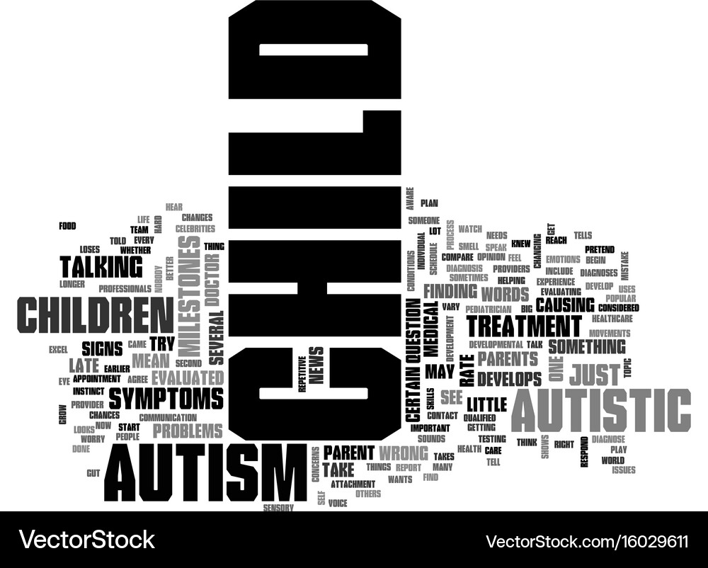 Is my child autistic text background word cloud Vector Image