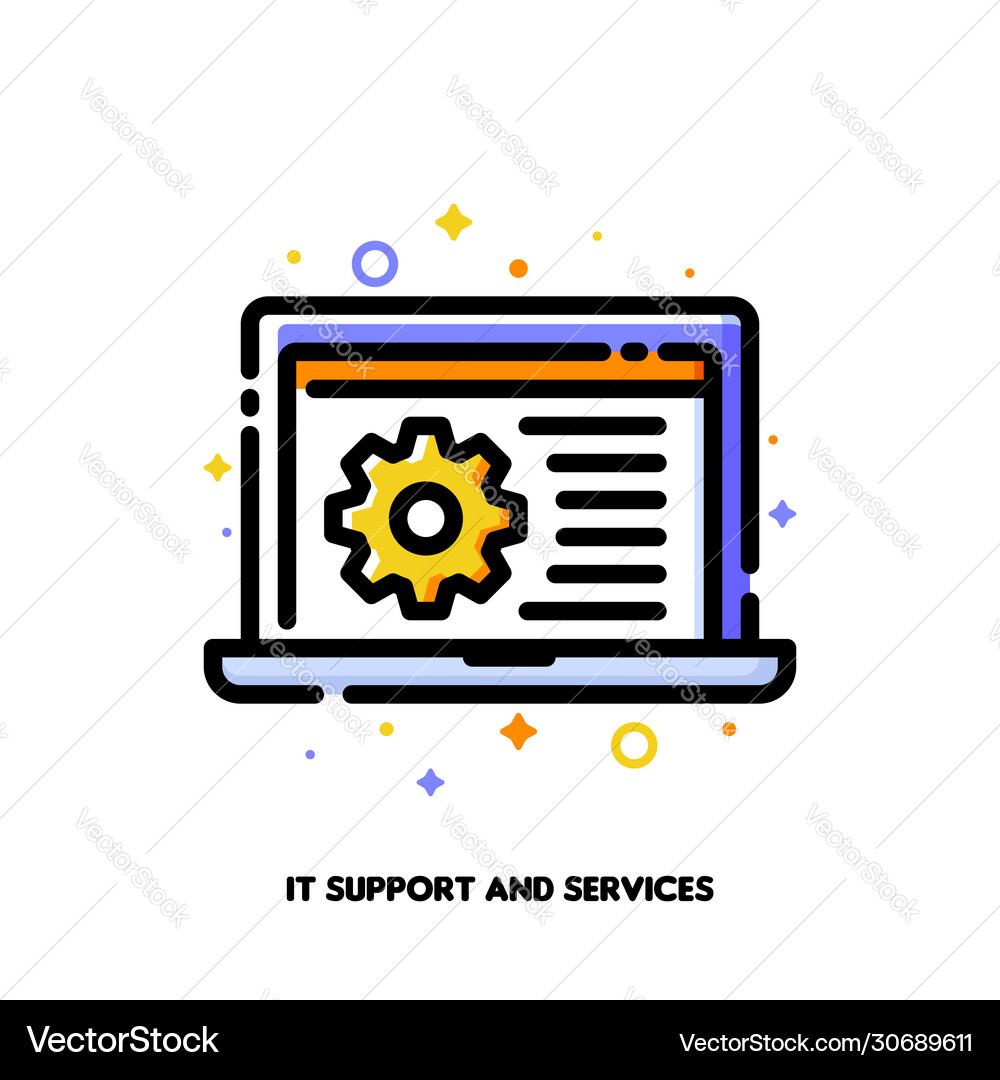 It support or computer repair icon laptop and gear