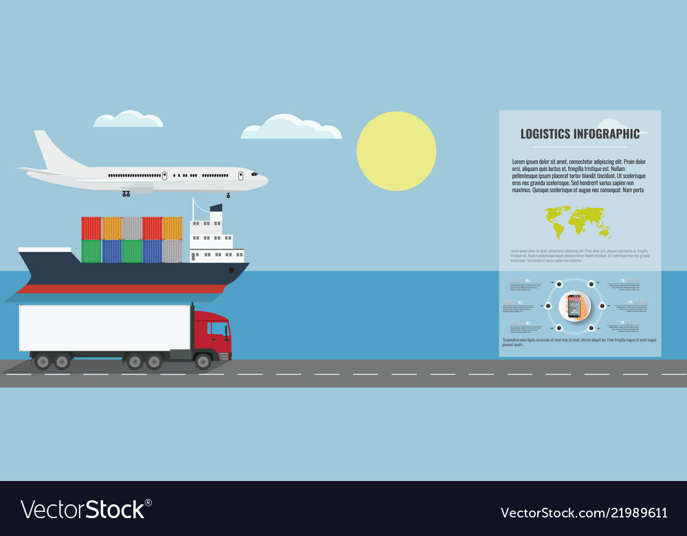 Logistic infographic and transportation template Vector Image