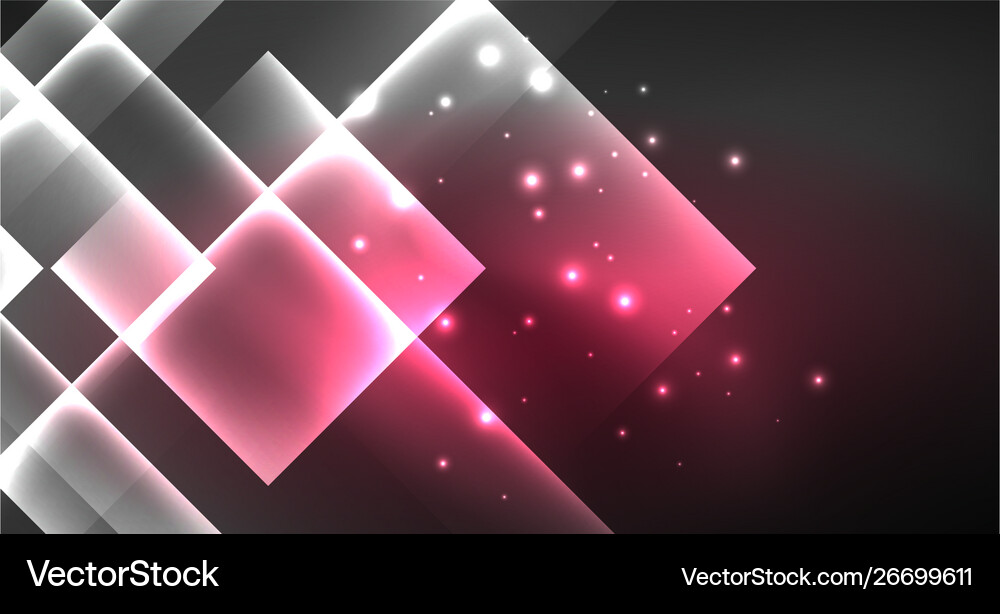 Neon shiny color squares on black modern template Vector Image