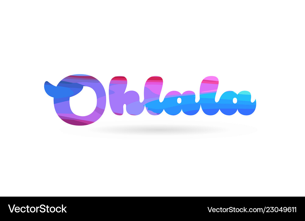 Ohlala pink blue color word text logo icon Vector Image