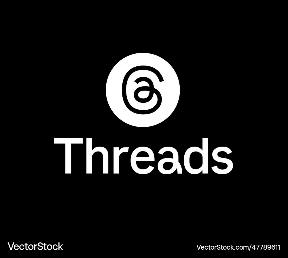 Threads by instagram logo meta social media white Vector Image