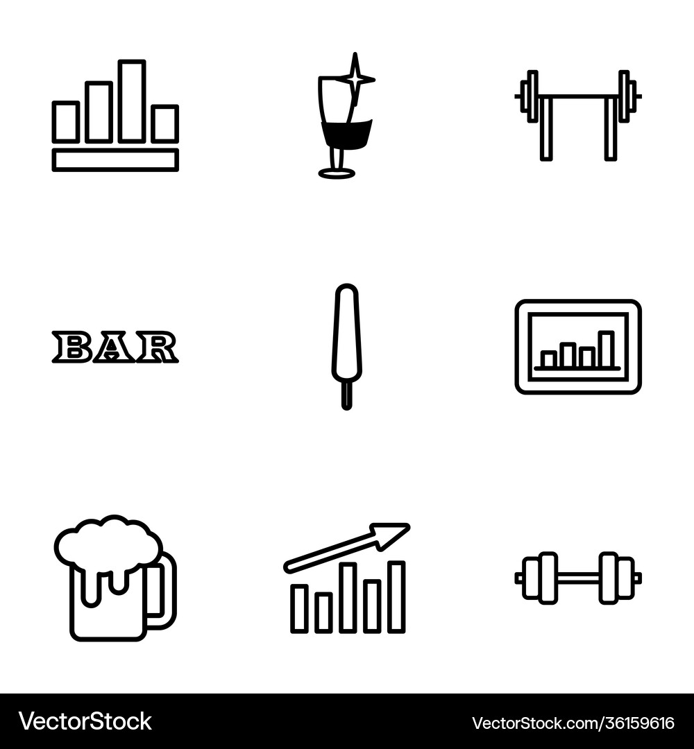 9 bar icons Royalty Free Vector Image - VectorStock