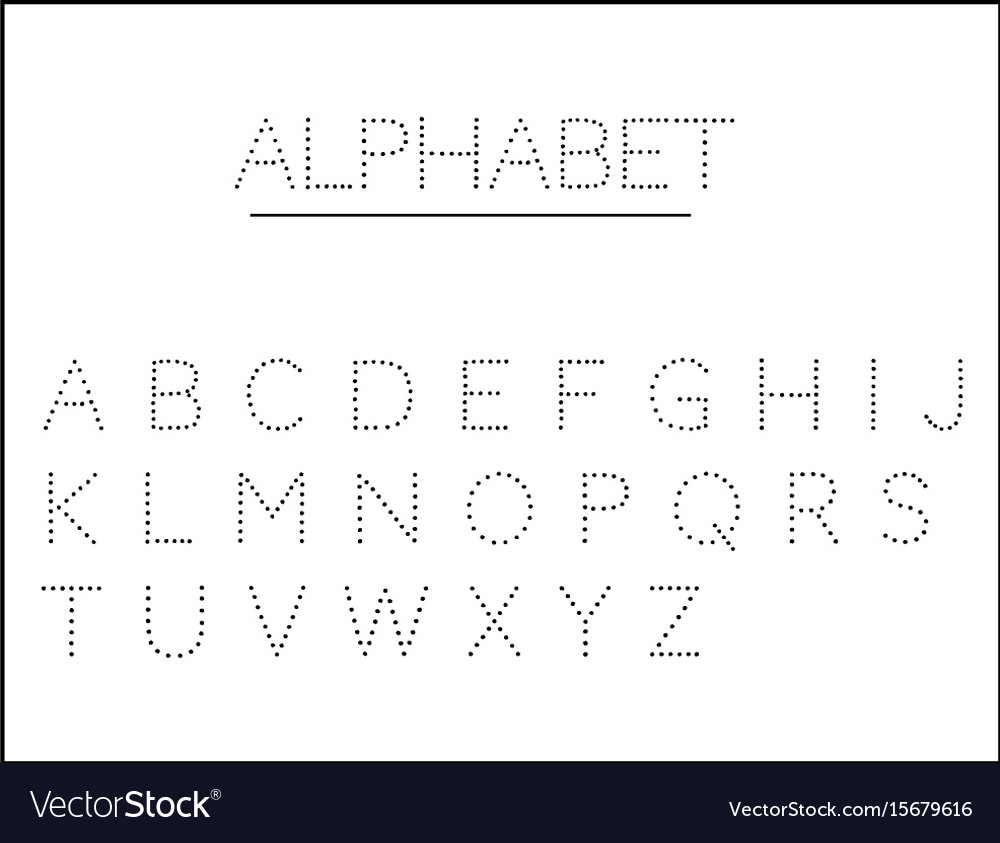 Alphabet letters alphabet is dotted Royalty Free Vector