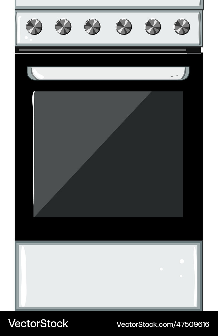 Apartment kitchen stove cartoon Royalty Free Vector Image