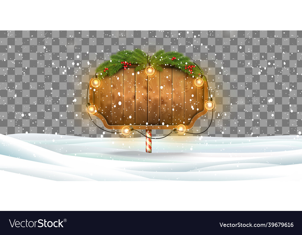 Christmas Wooden Signboard Royalty Free Vector Image