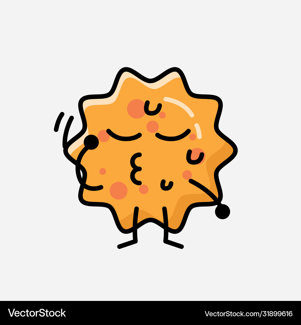 Cute virus mascot character in flat design style Vector Image