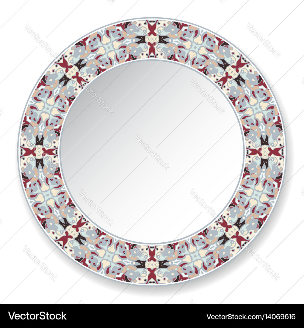 Decorative plate with circular pattern Royalty Free Vector
