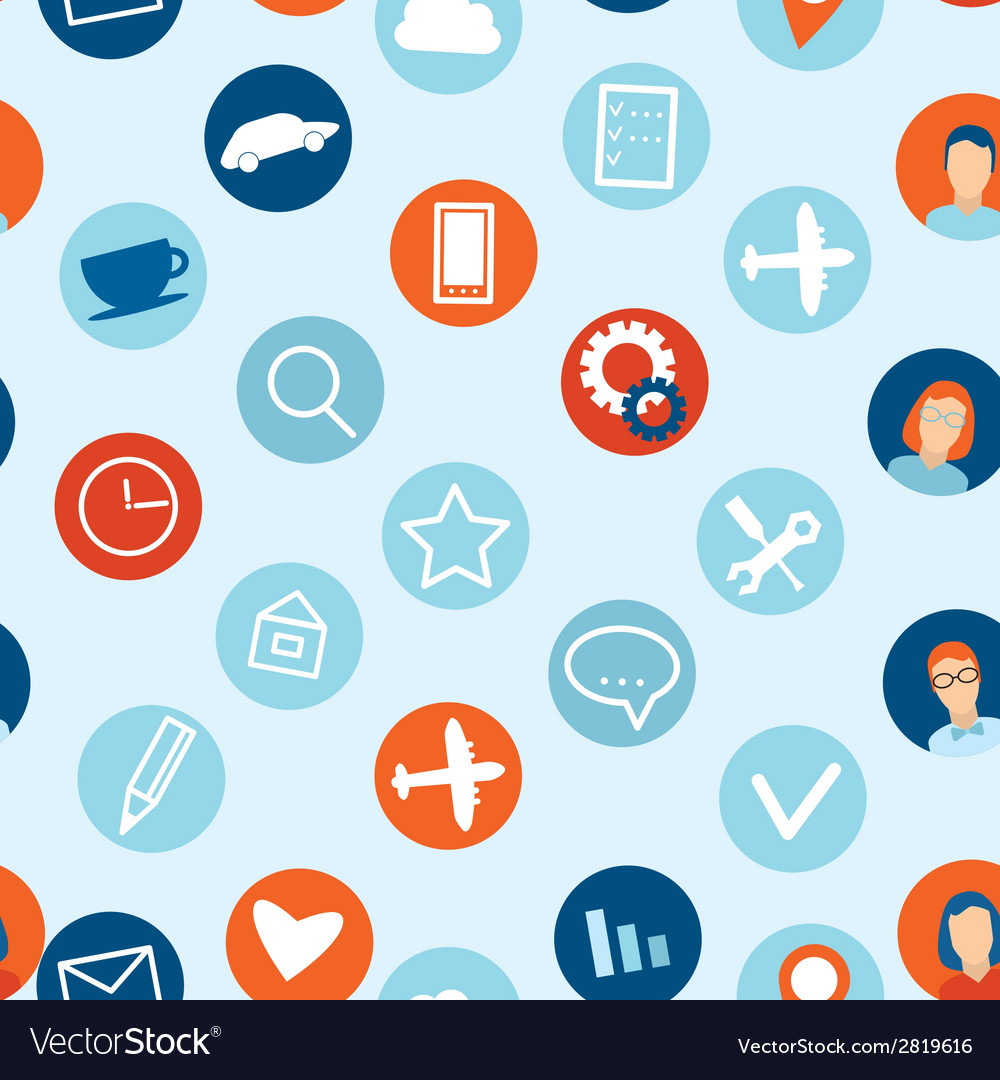 Flat design seamless pattern school icon set Vector Image