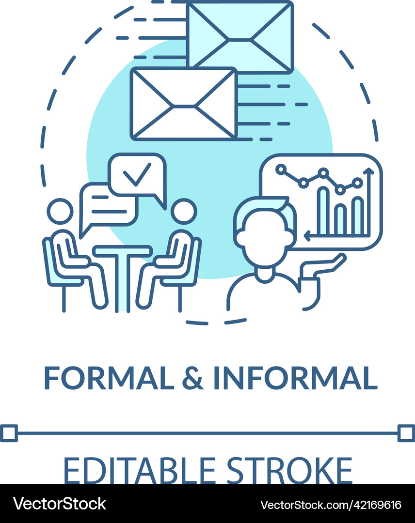 Formal and informal turquoise concept icon Vector Image