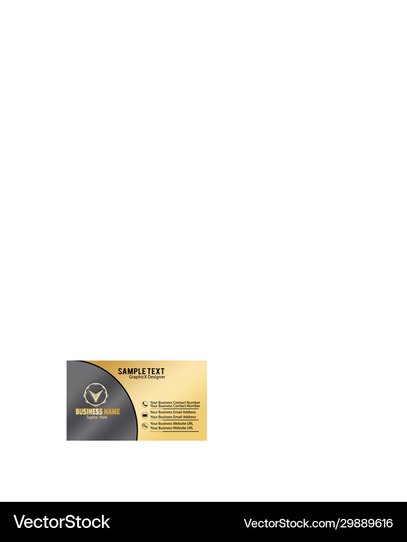 Golden color business card image Royalty Free Vector Image