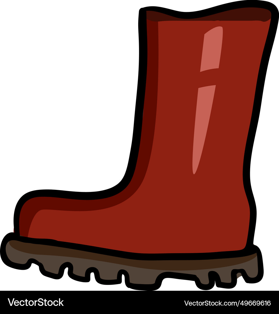 Rubber boots doodle icon single cartoon color Vector Image