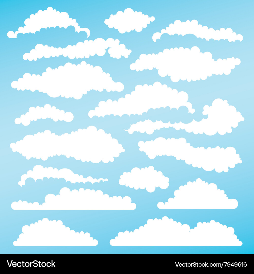 Set of fluffy clouds for design layouts Royalty Free Vector