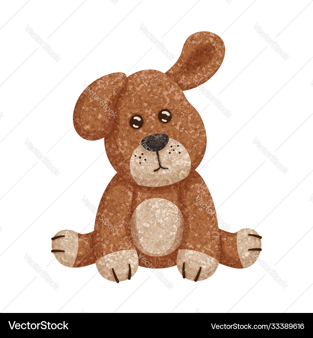 Textured cartoon dog on white background Vector Image
