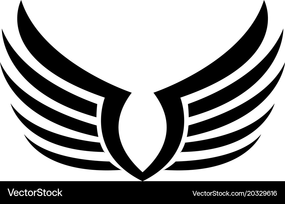 Wings bird sign abstract template icons app Vector Image