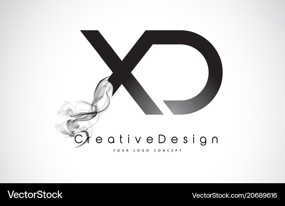 Xd letter logo design with black smoke Royalty Free Vector
