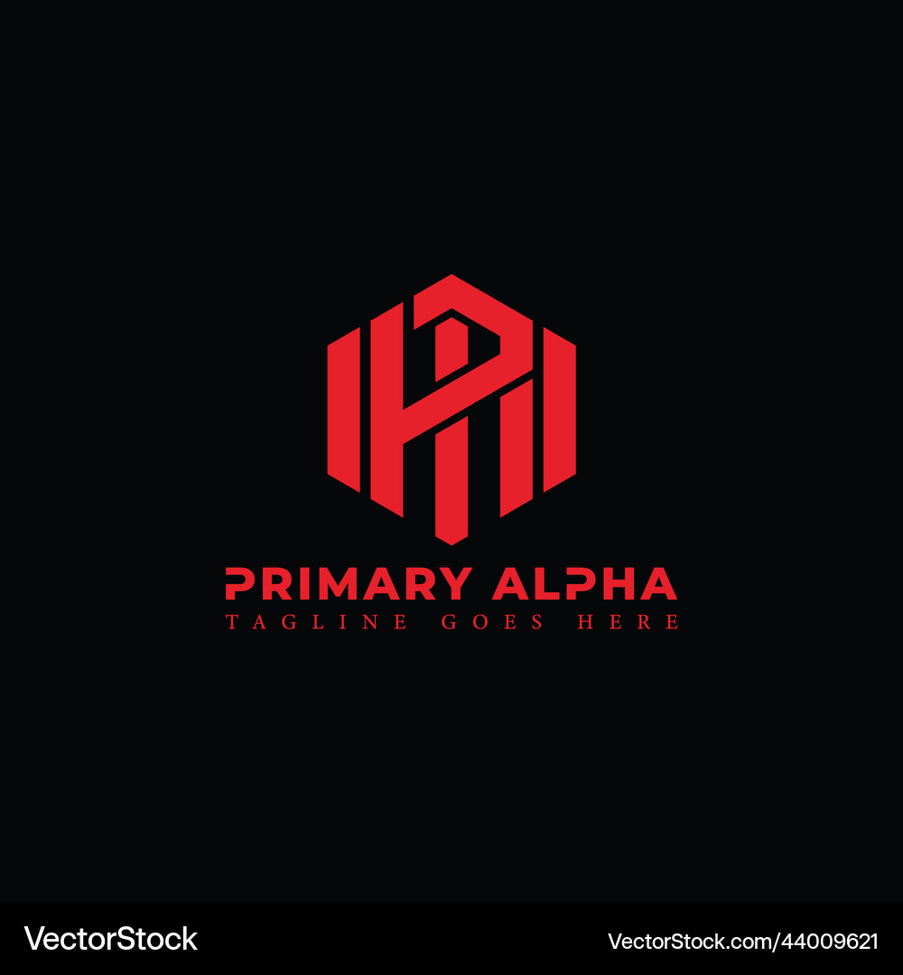 Abstract initial letter pa or ap logo in red color