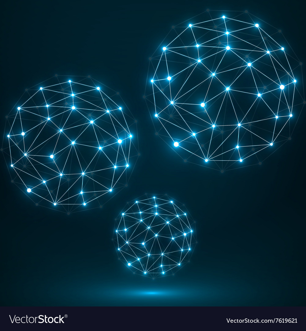 Abstract polygonal sphere network connections Vector Image