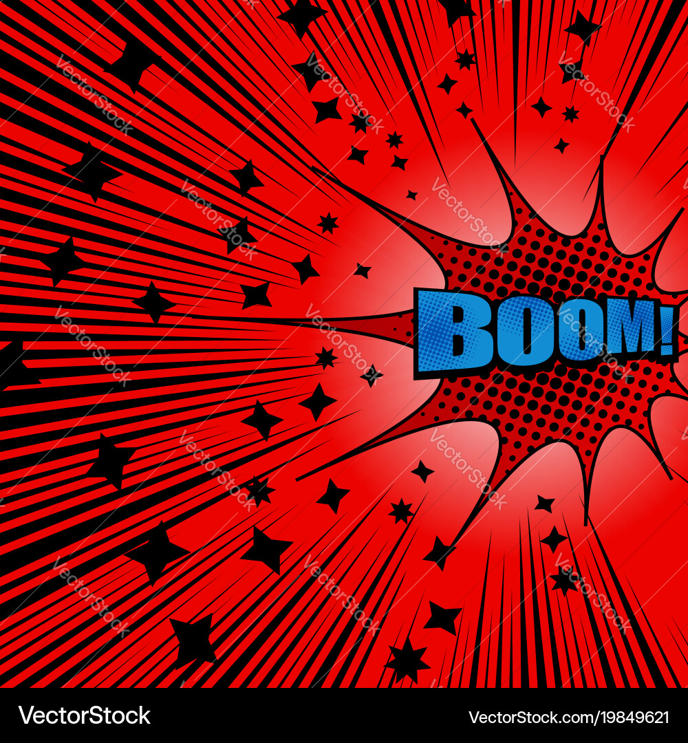 Bright comic explosive red background Royalty Free Vector