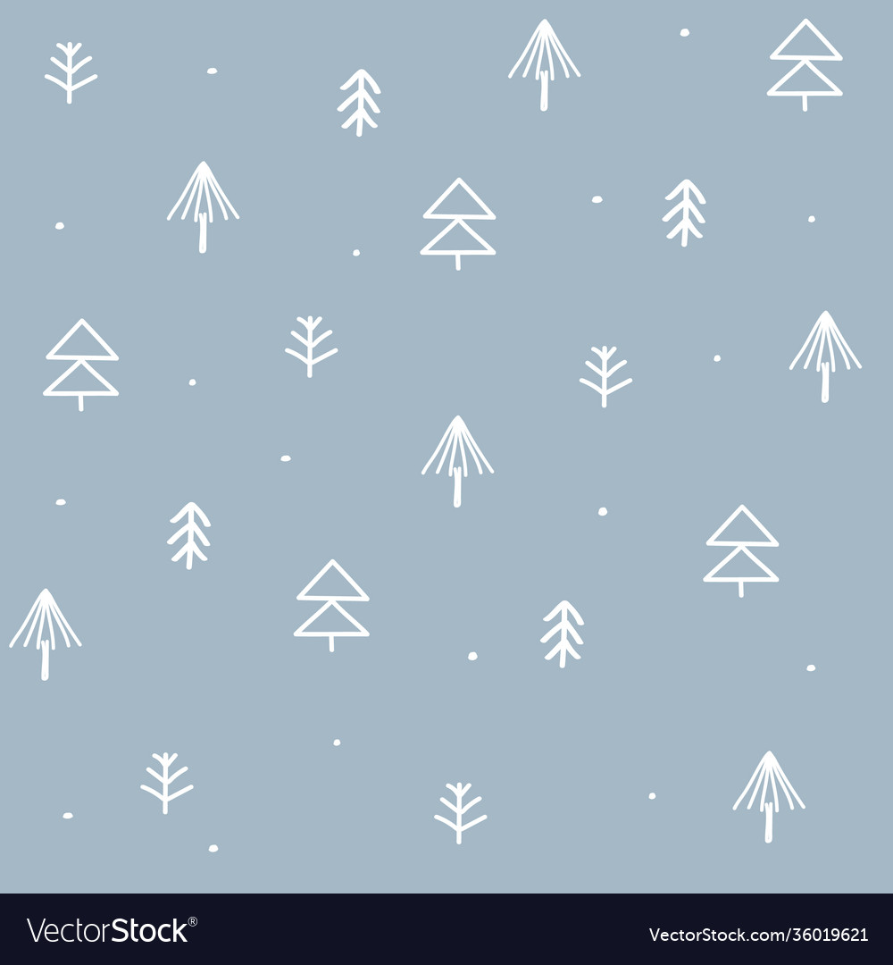 Christmas tree seamless repeat pattern Royalty Free Vector