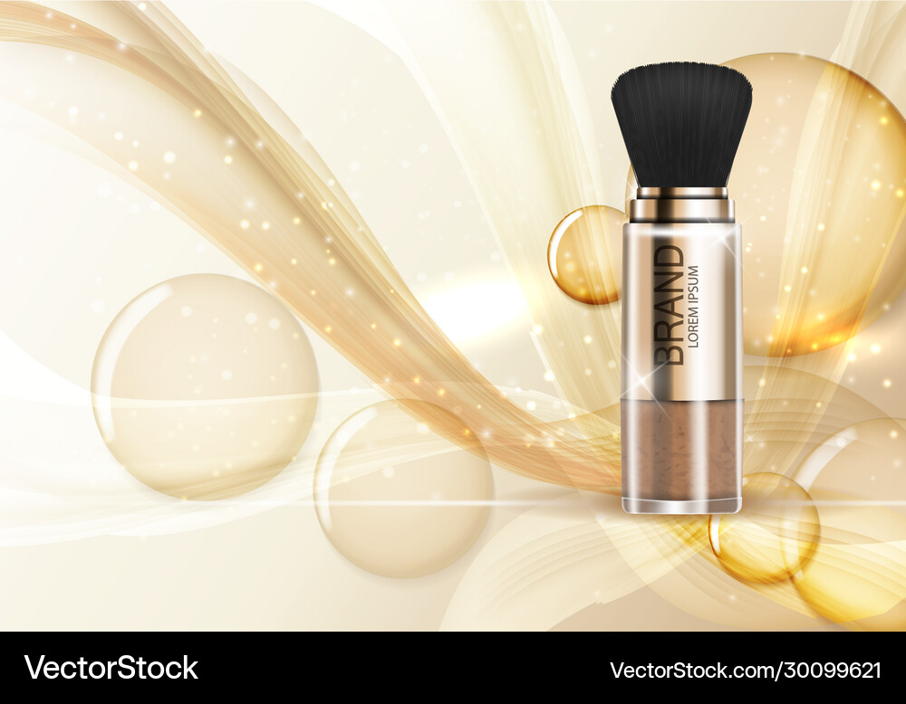 Design cosmetics product powder template for ads Vector Image