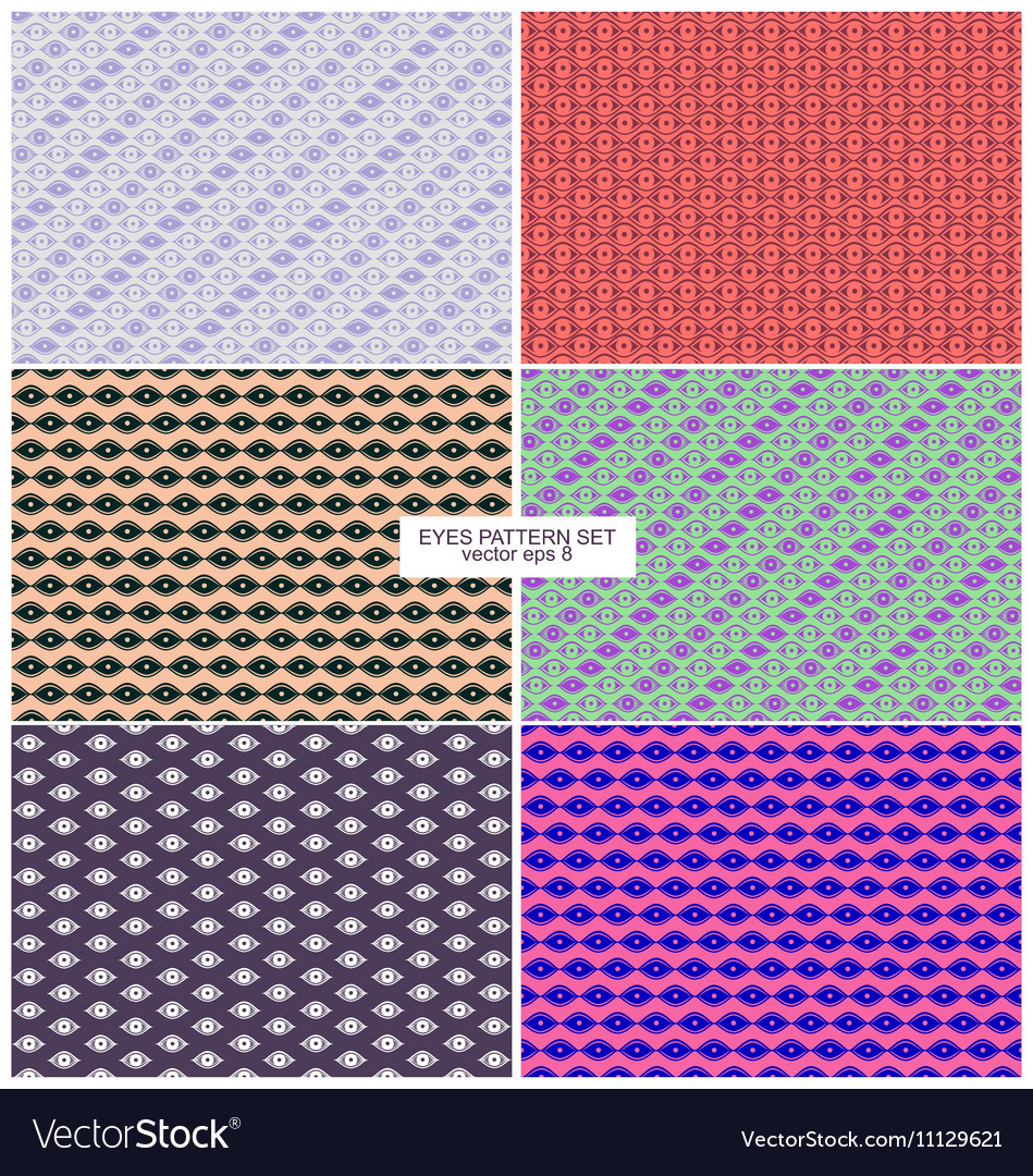 Eyes pattern backgrounds set Royalty Free Vector Image