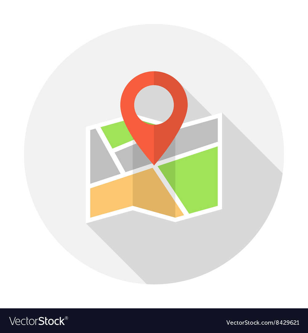 Folded map with point marker Royalty Free Vector Image