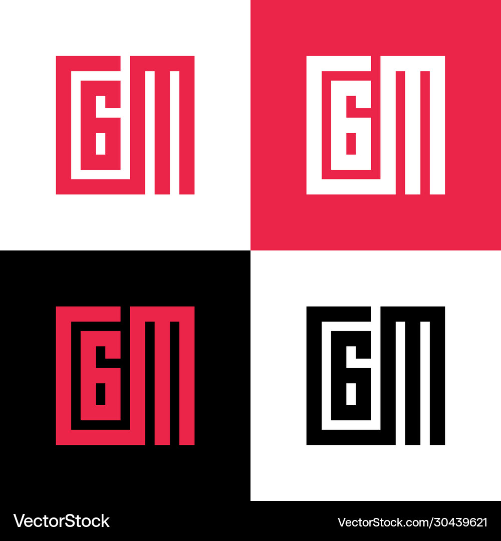 Initial letter cgm logo template square shape Vector Image