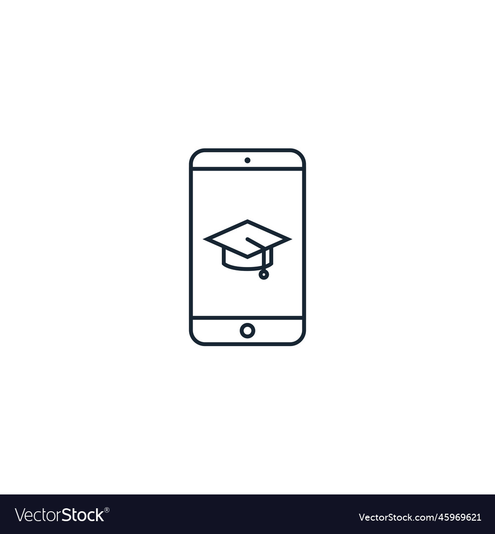 Mobile learning creative icon from e-learning Vector Image