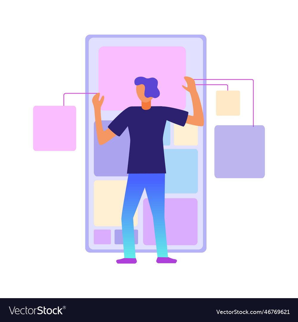 Modern technology flat concept Royalty Free Vector Image
