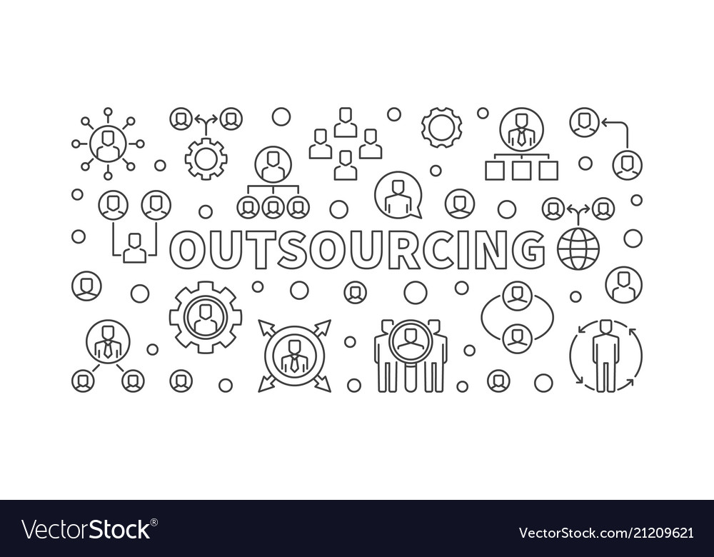 Outsourcing horizontal Royalty Free Vector Image