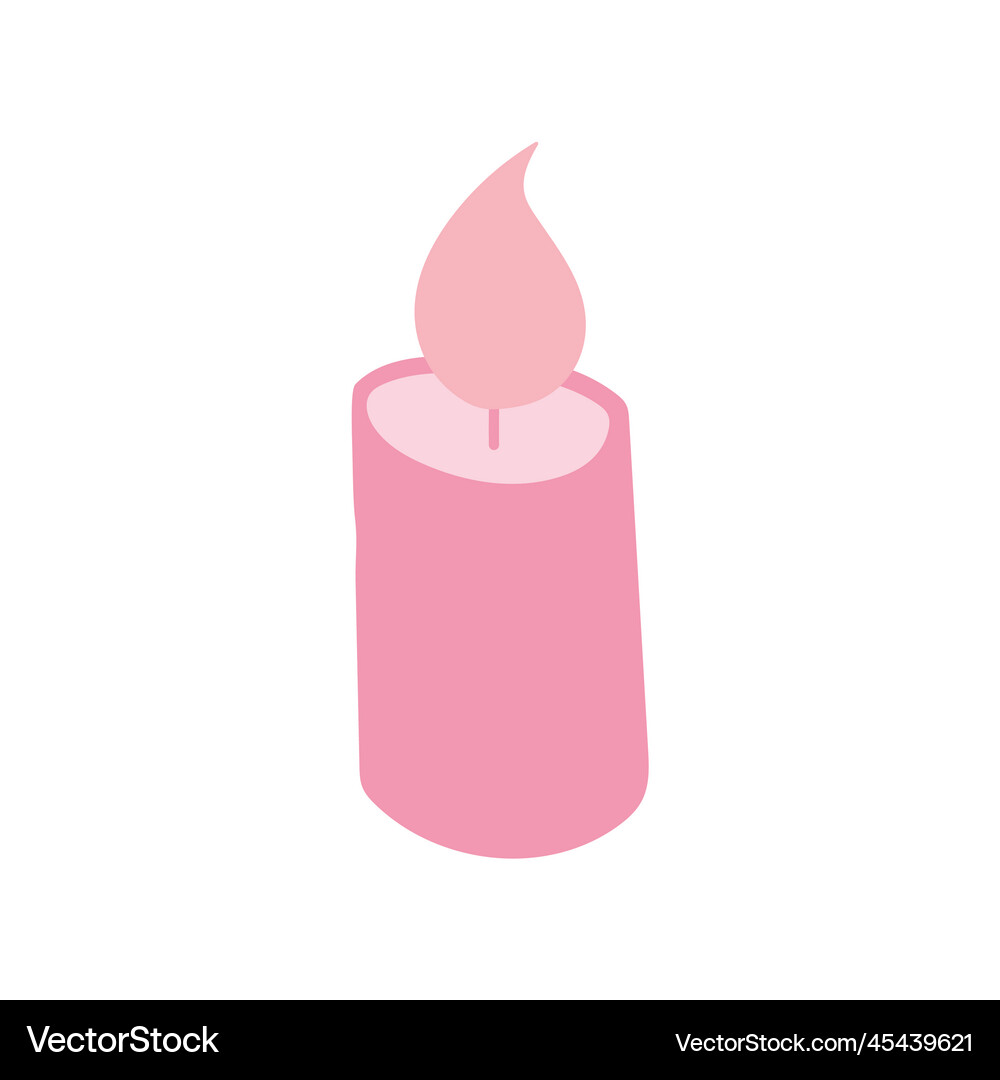 Pink cute candle hand Royalty Free Vector Image