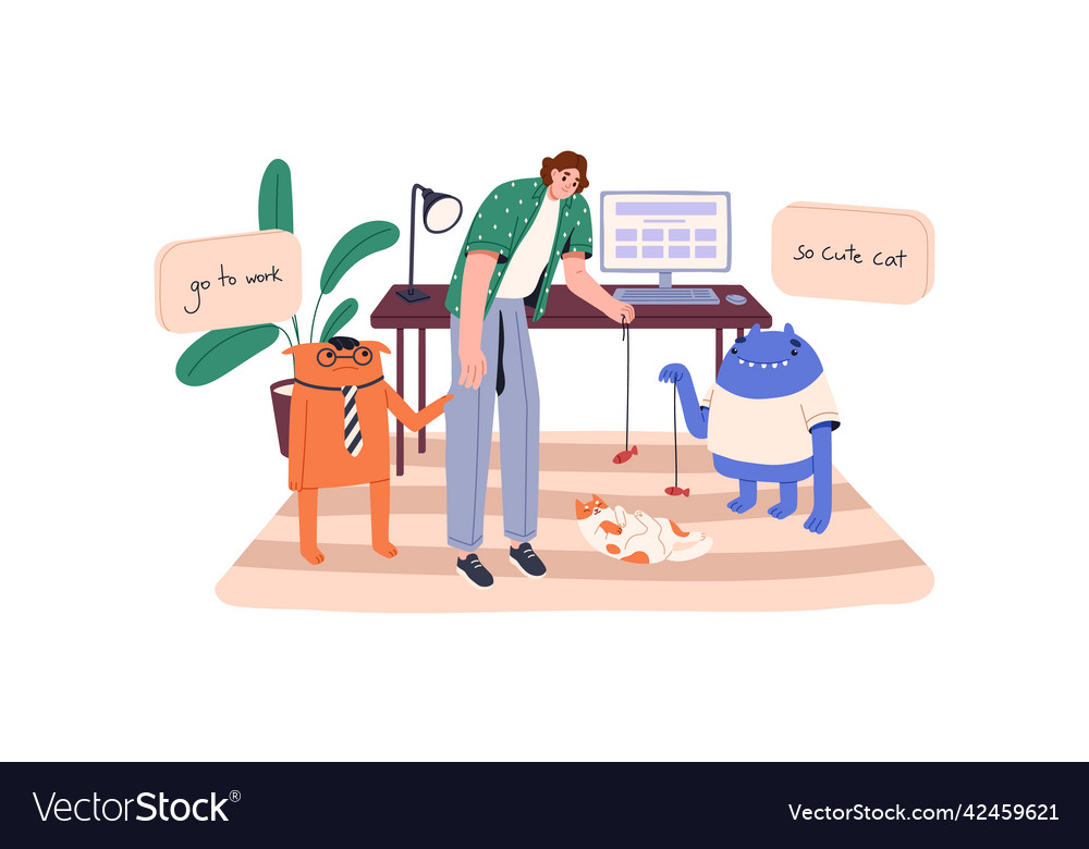 Procrastination concept person procrastinating Vector Image