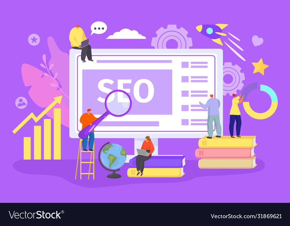 Seo web technology concept Royalty Free Vector Image