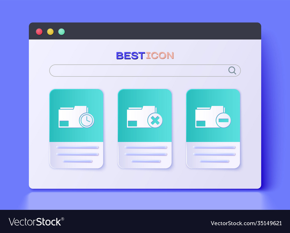 Set delete folder document folder with clock Vector Image Set delete folder document folder with clock Vector Image