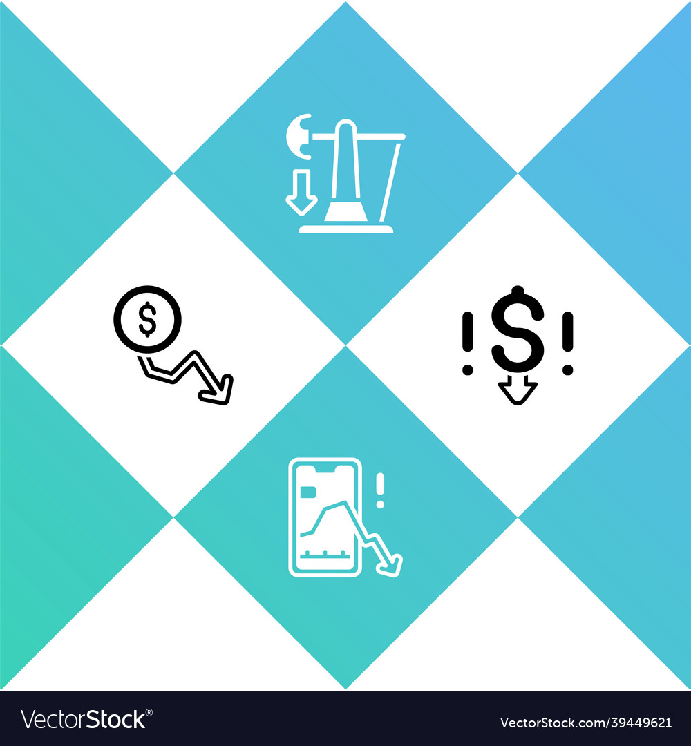 Set dollar rate decrease mobile stock trading Vector Image