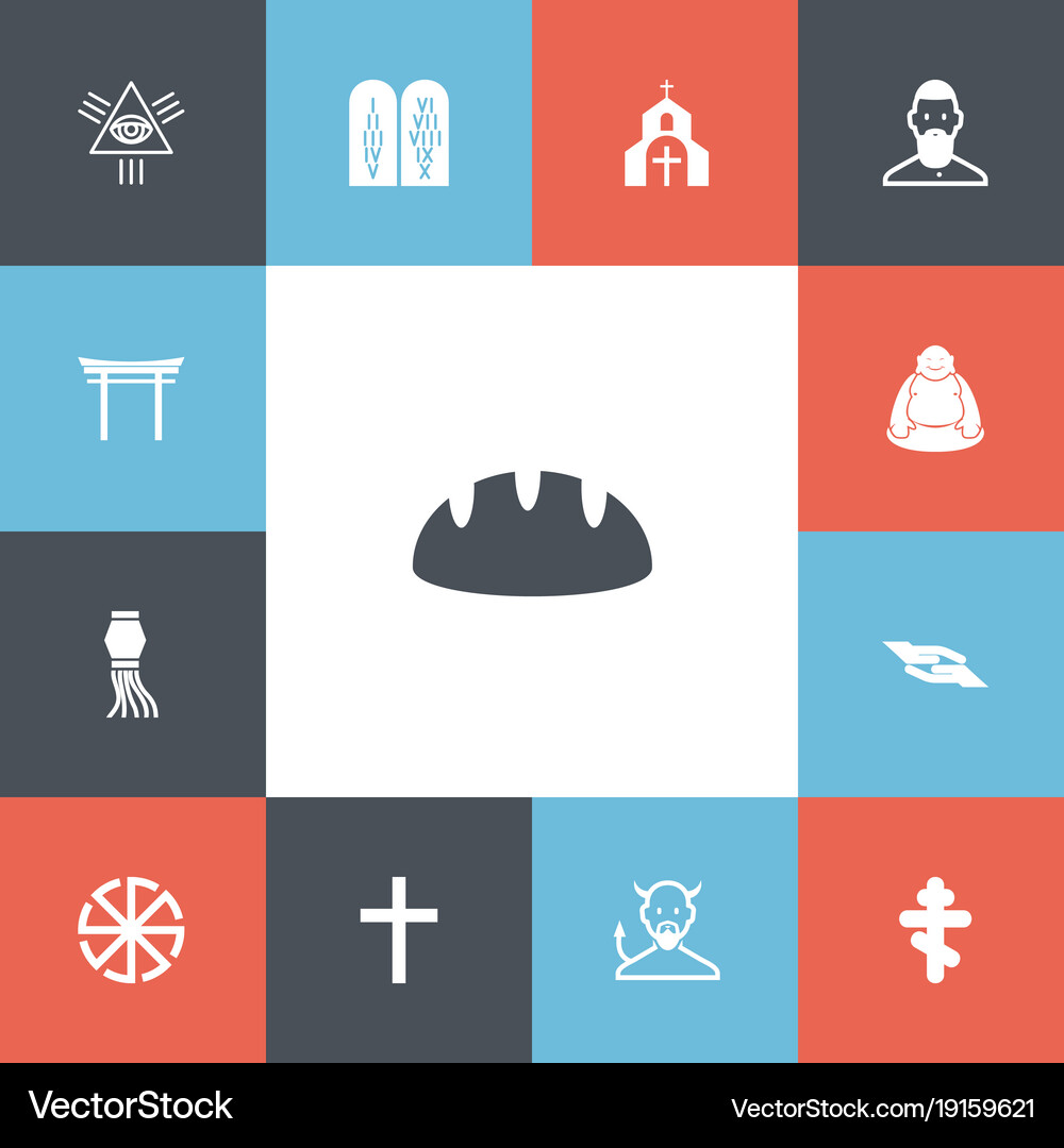 Set of 13 editable religion icons includes Vector Image