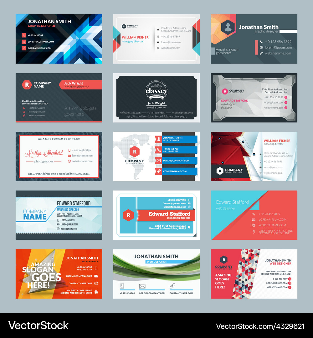 Set of modern creative business cards Royalty Free Vector