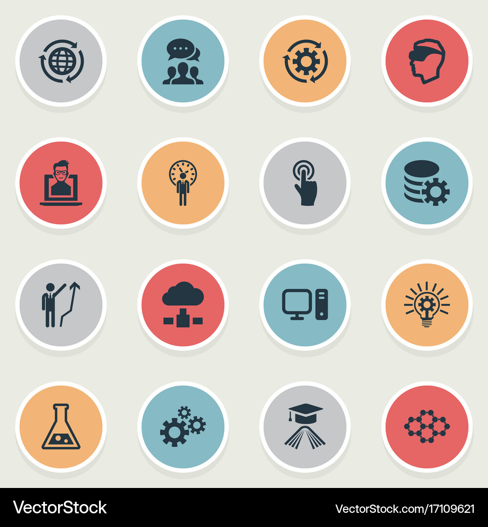 Set of simple innovation icons Royalty Free Vector Image