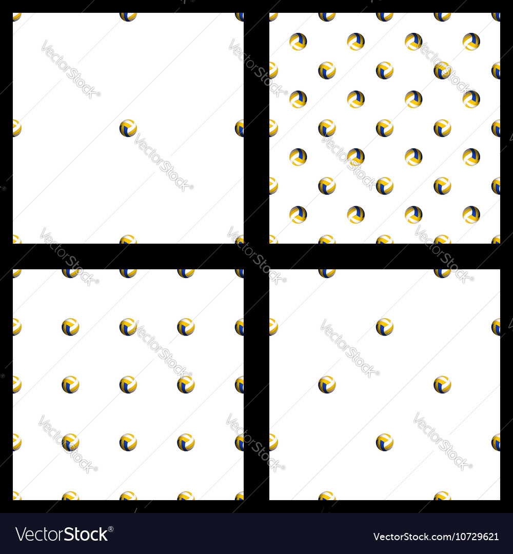 Set seamless pattern volleyball ball Royalty Free Vector