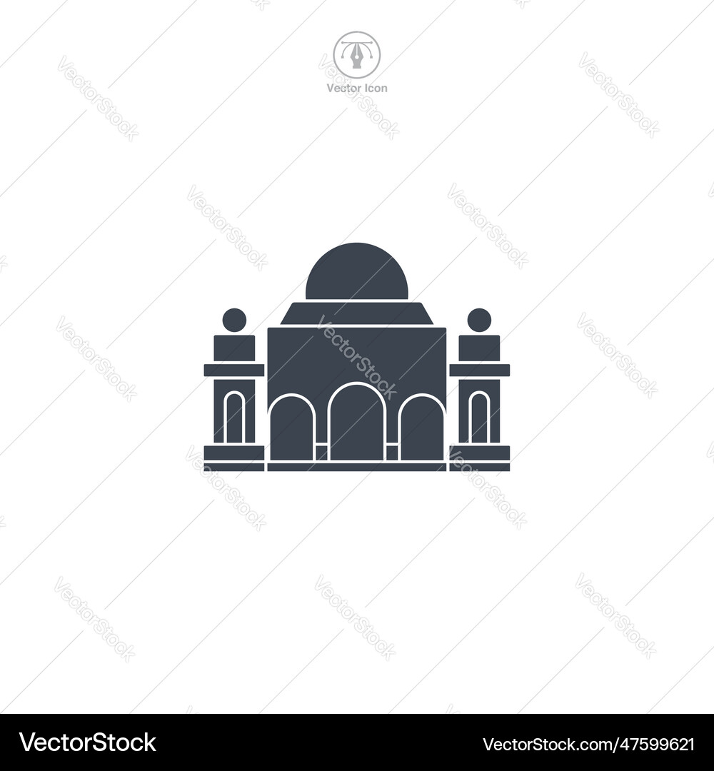Temple icon a stylized place of worship Royalty Free Vector