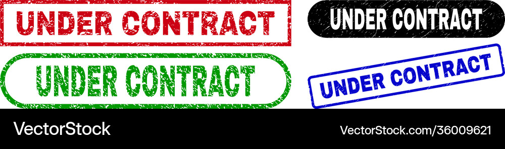 Under contract rectangle stamp seals using Vector Image
