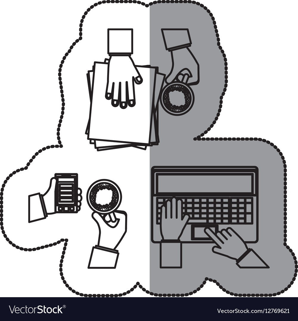 Work and technology concept Royalty Free Vector Image