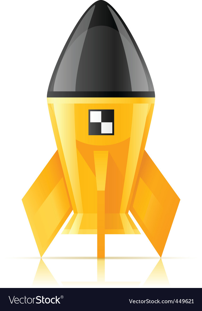 Yellow cosmic rocket Royalty Free Vector Image