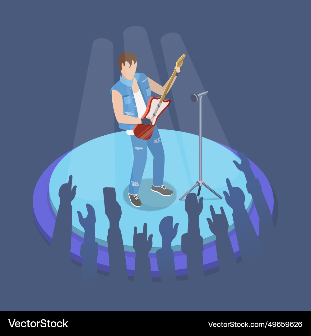 3d isometric flat of music Royalty Free Vector Image