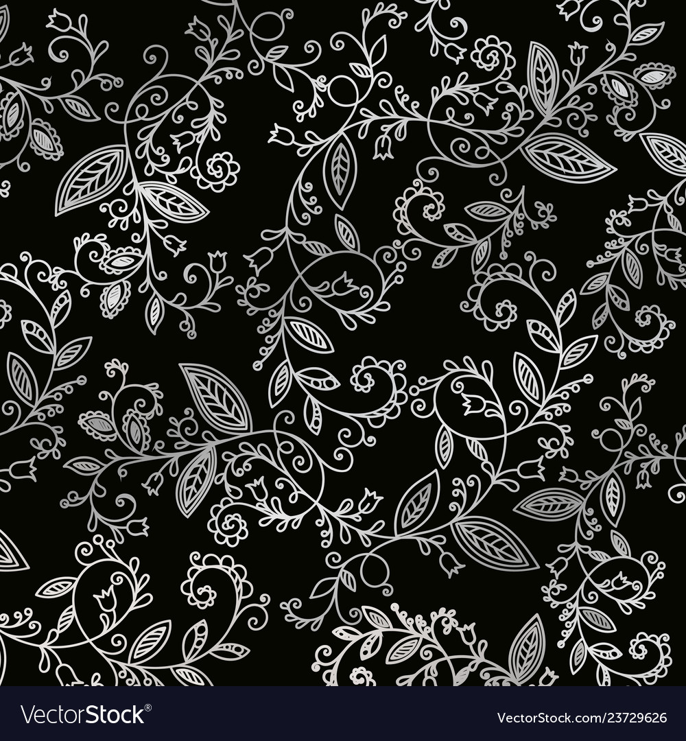 Abstract hand drawn silver pattern Royalty Free Vector Image