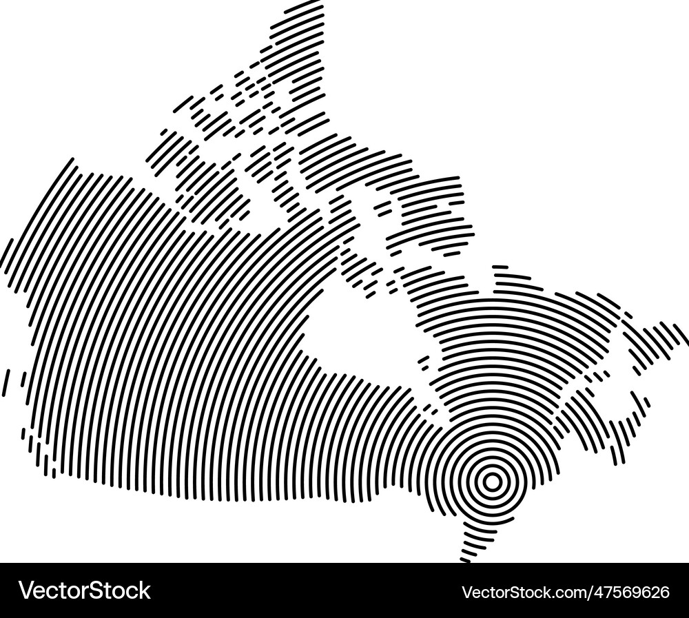 Canada map country from futuristic concentric Vector Image