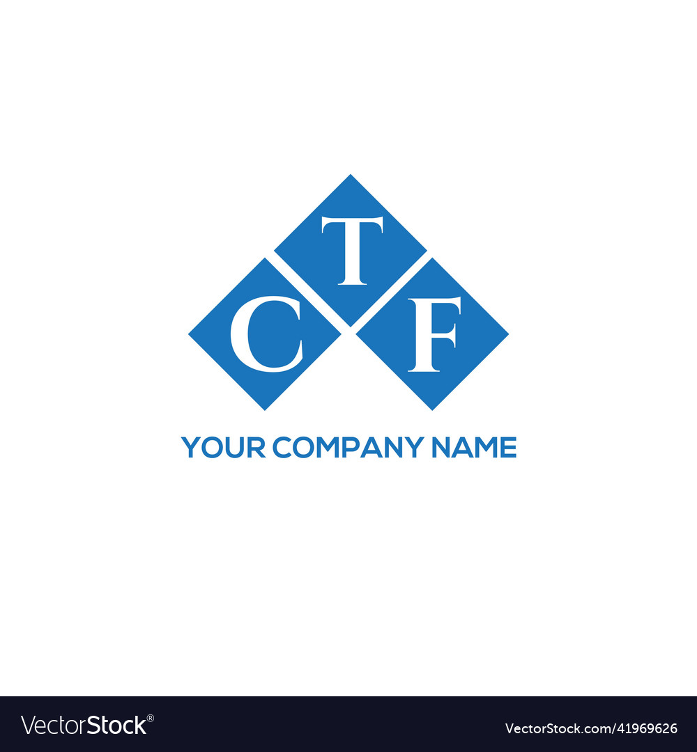 Ctf Letter Logo Design On White Background Vector Image